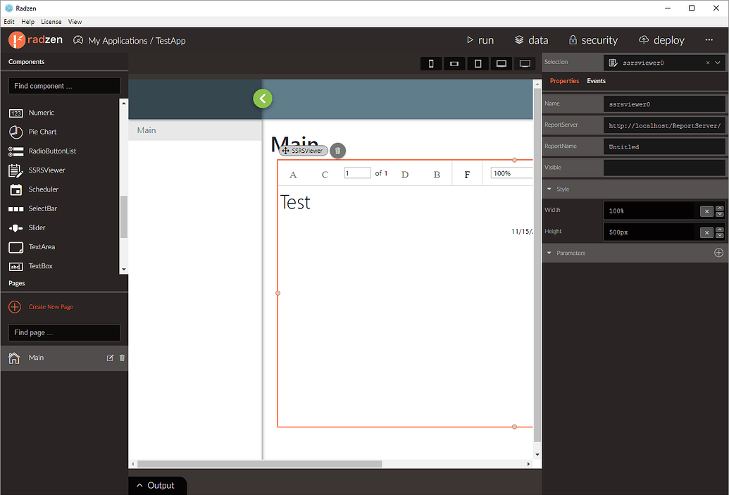 Reporting with Radzen - Radzen