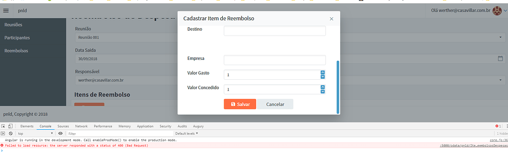 Error after form Submit - Radzen