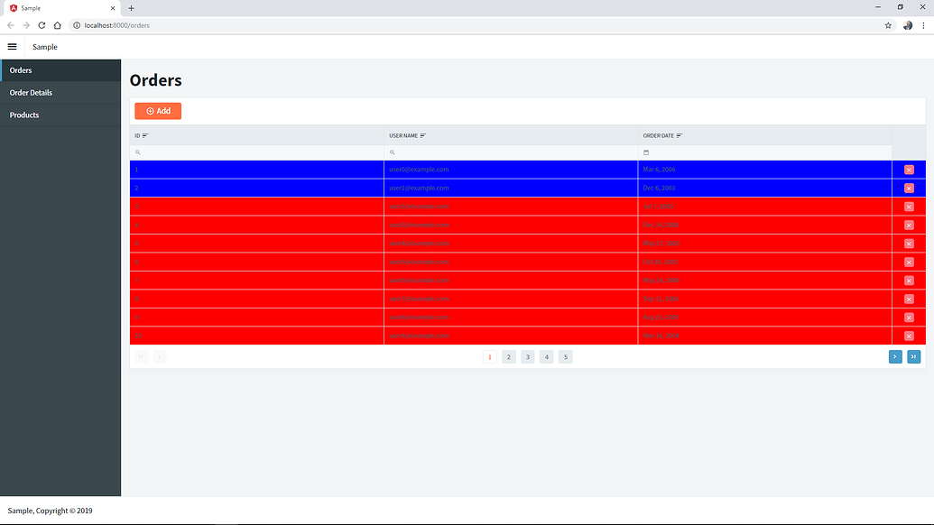 Datagrid change row Color based on value in row - Angular - Radzen