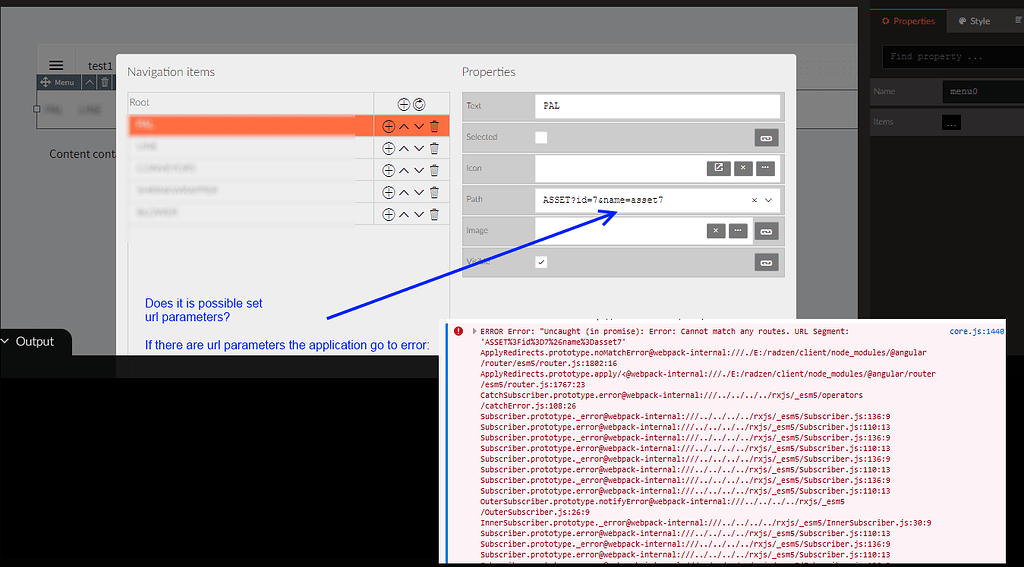 Manage page url parameters - Radzen