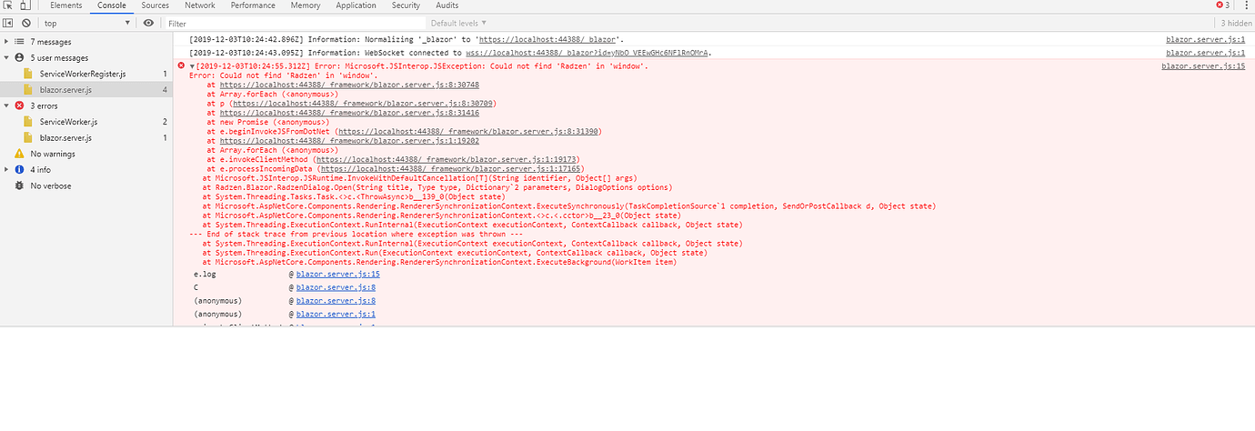 Dialog Not Working Blazor Server Radzen