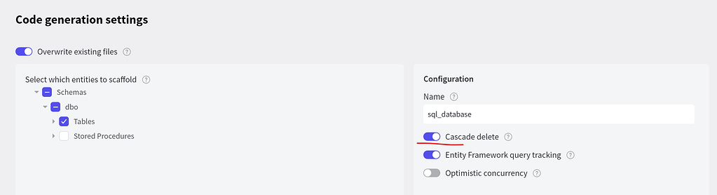 Cascade delete default to OFF - Radzen Blazor Studio - Radzen