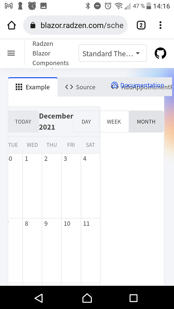 Scheduler scaling issues for phone screens - Radzen.Blazor Components - Radzen