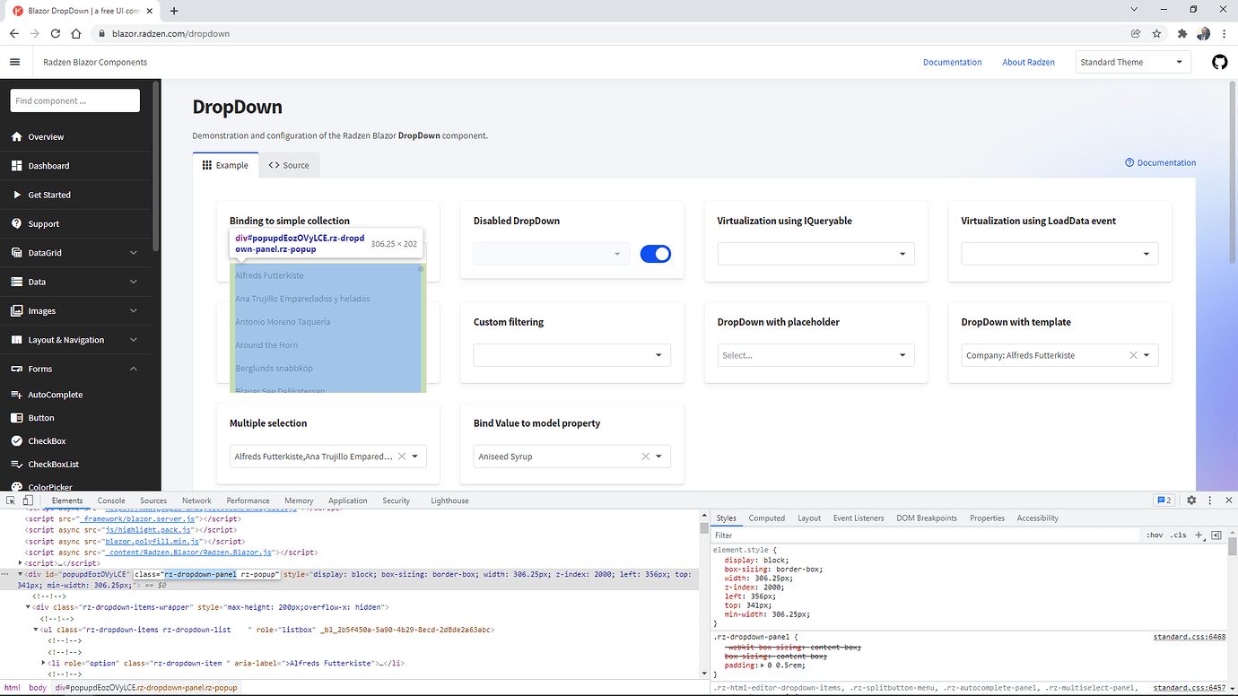 Dropdown Width - Radzen.Blazor Components - Radzen