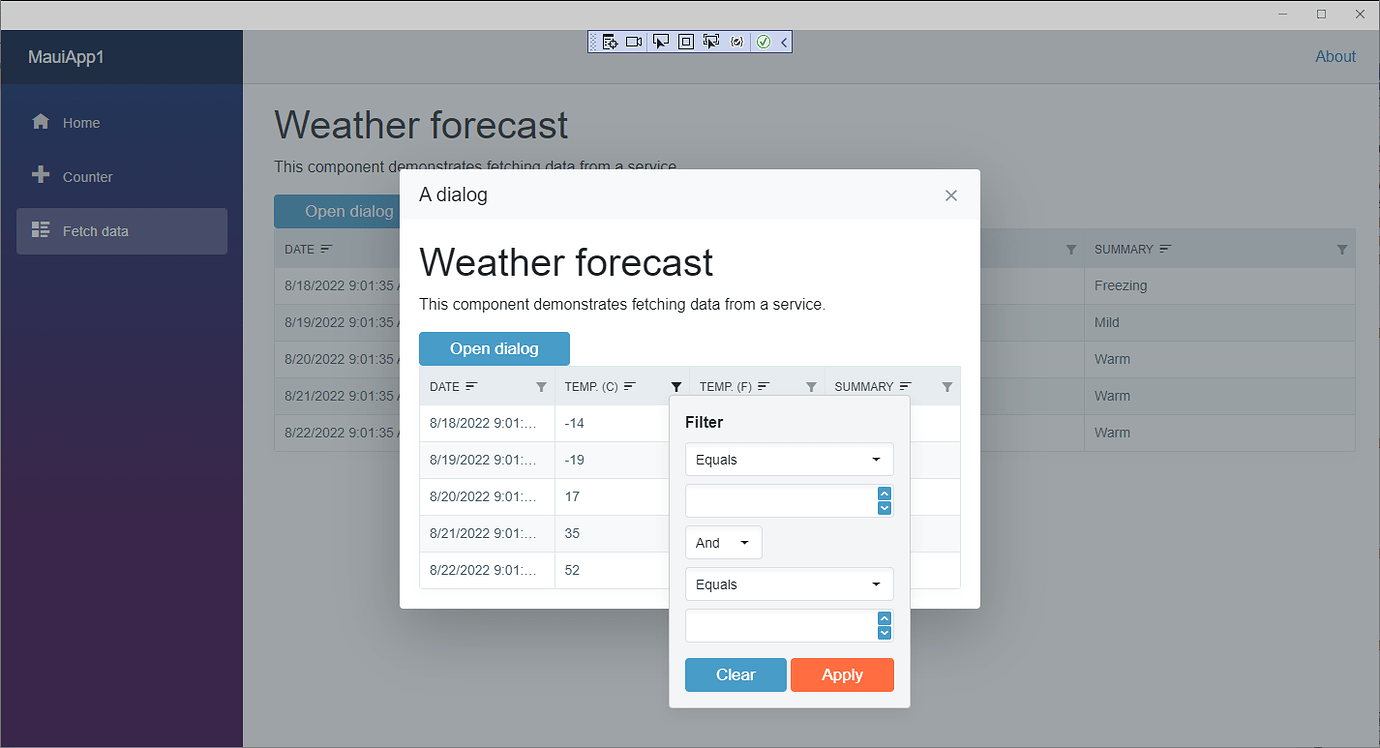 Net Maui App With Radzen Blazor Webassembly Radzen 