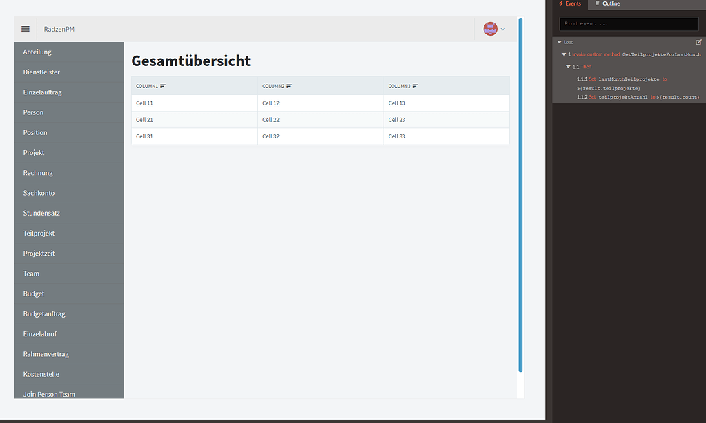Datagrid stays empty when trying to populate it with entities from a custom method - Angular ...