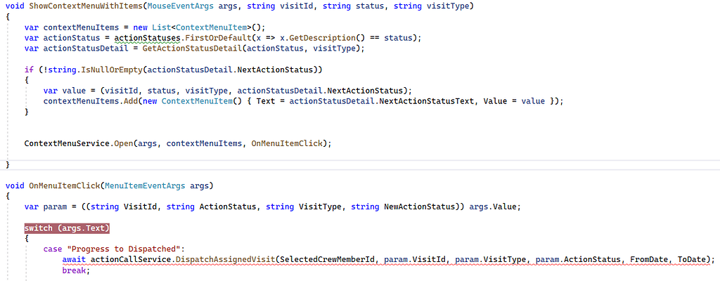 Async ContextMenuService - Radzen.Blazor Components - Radzen