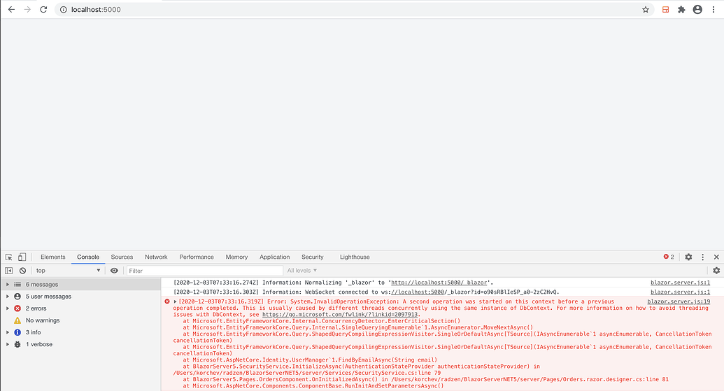 Security initializing after page load - Blazor Server - Radzen