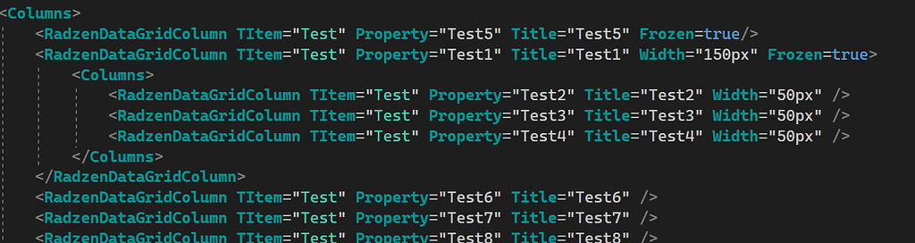 RadzenDataGrid Frozen columns Issue - Radzen.Blazor Components - Radzen