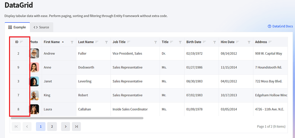 Radzen data grid row number column didn't sort properly after column sort - Radzen.Blazor ...