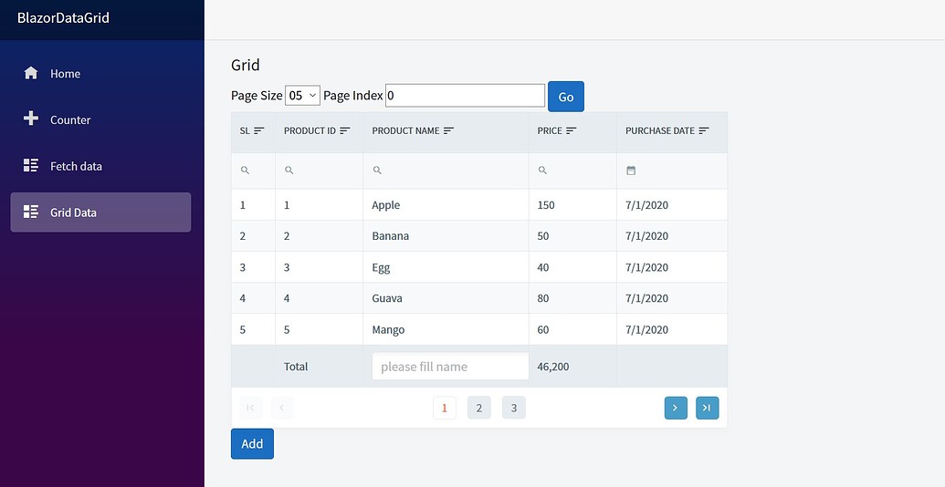 Datagrid go to any page - Blazor Server - Radzen