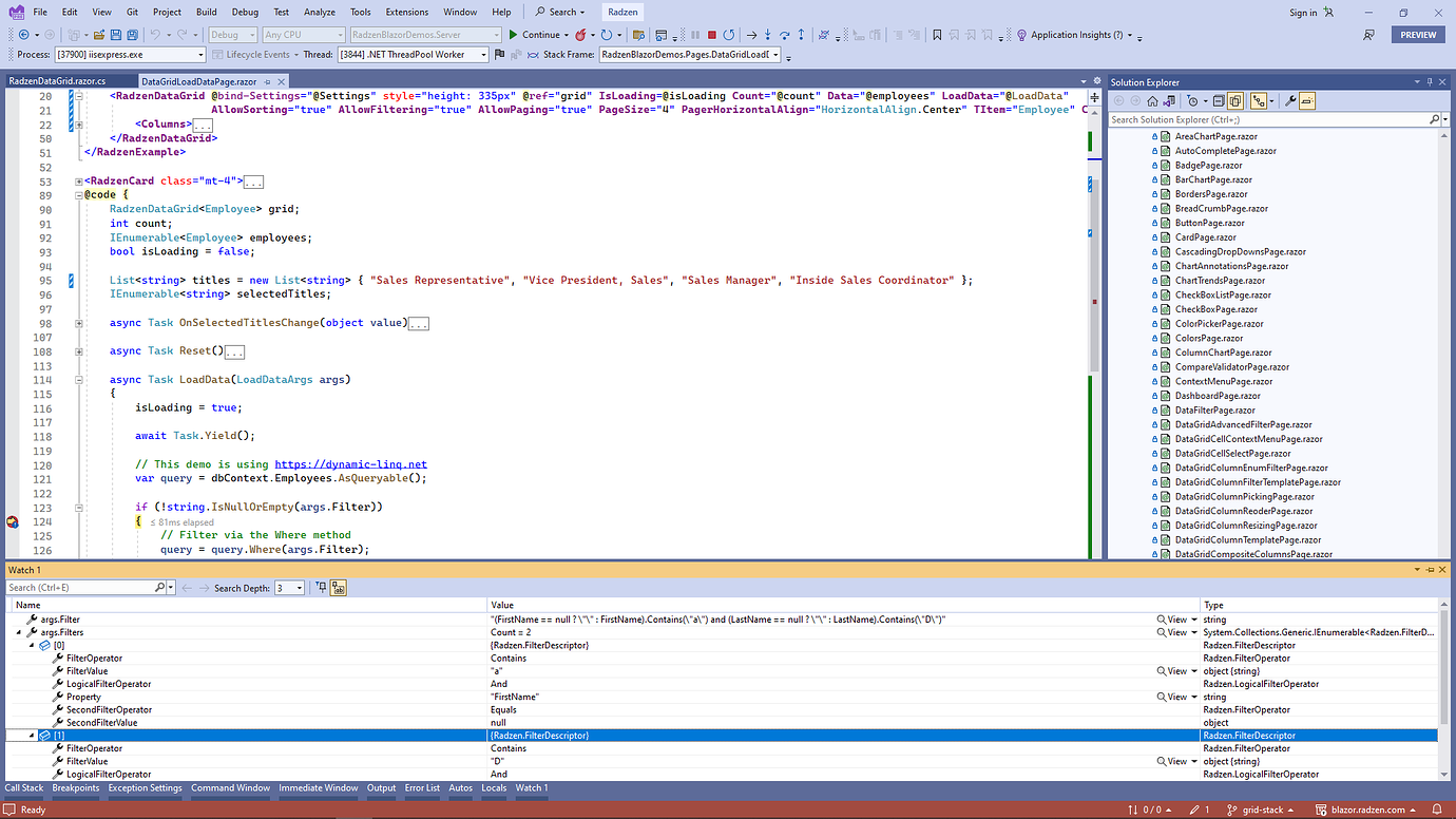 DataGrid settings and filters bug - Radzen.Blazor Components - Radzen