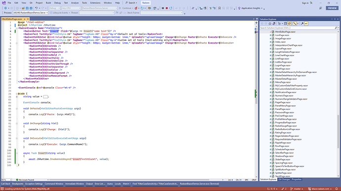 Insert text programmatically into RadzenHtmlEditor - Radzen.Blazor ... Insert text programmatically into RadzenHtmlEditor - Radzen.Blazor ...