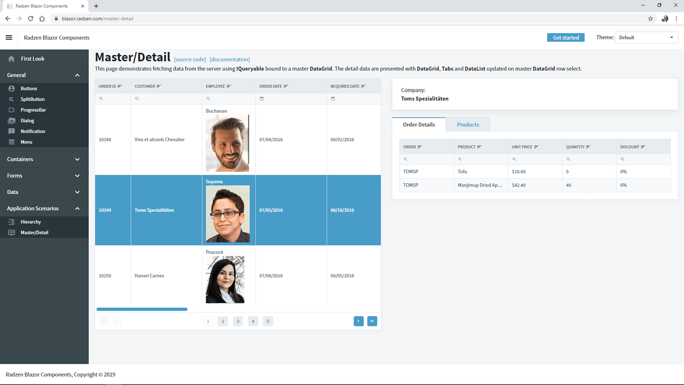 Master detail grid using blazor - Blazor Server - Radzen Master detail grid using blazor - Blazor Server - Radzen