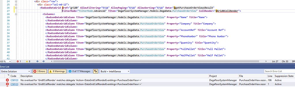 Problem with grid cell render - Blazor Server - Radzen