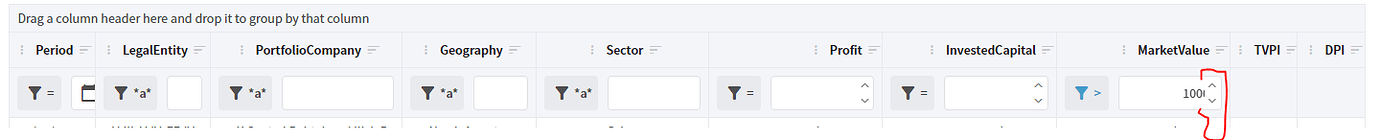 Radzen DataGrid Numeric Filtering Spinner Icon Hiding Numeric Inputs 