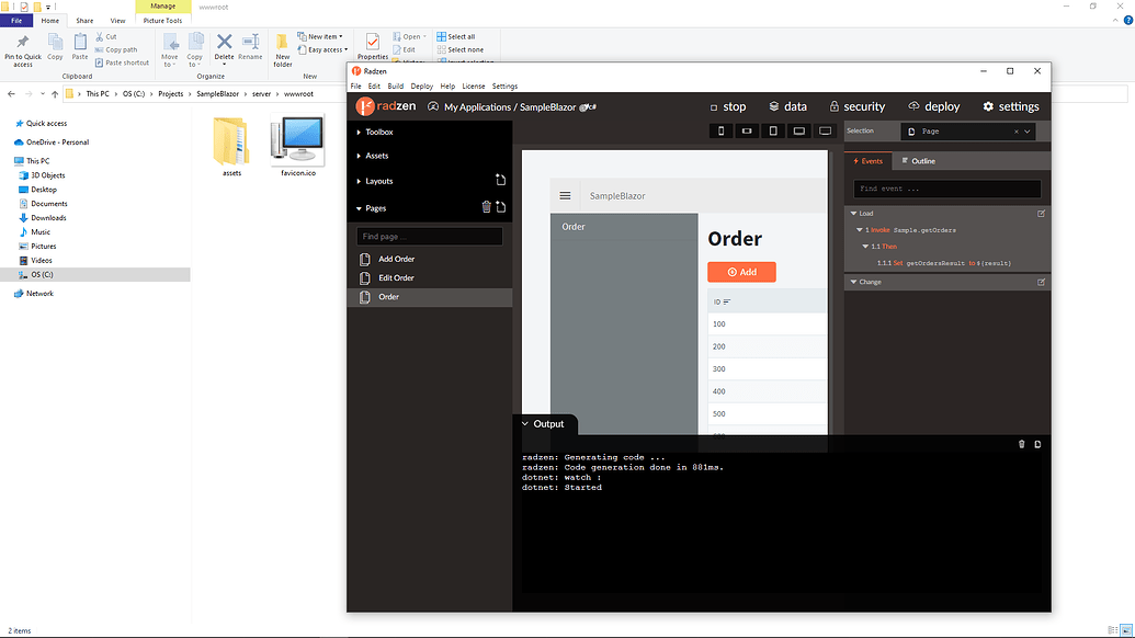 Changing application icon - Radzen IDE (Blazor server-side) - Radzen