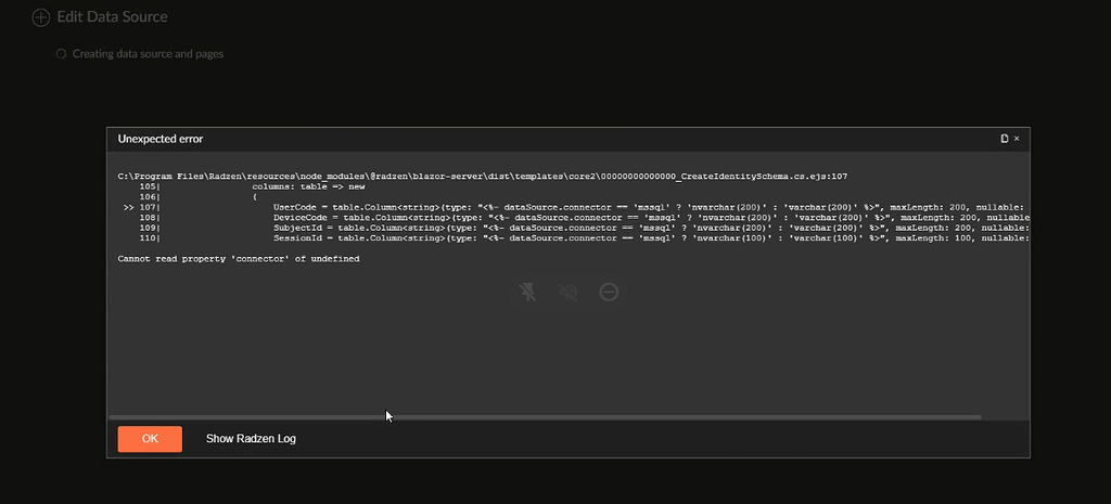 Cannot infer DB - Blazor WebAssembly - Radzen