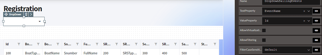 Passing ValuePreperty to DataGrids Stored procedure - Blazor Server - Radzen