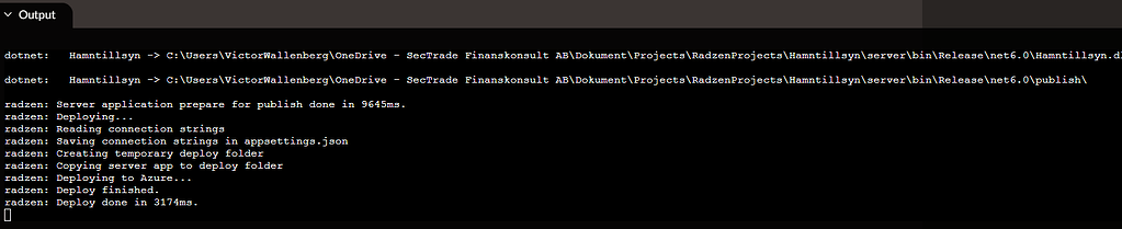 Deploy to Azure nothing happens - Blazor Server - Radzen