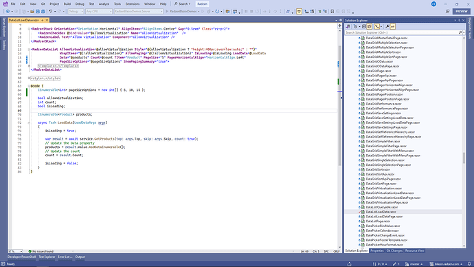RadzenDataList - Change PageSize not firing LoadData - Radzen.Blazor ...