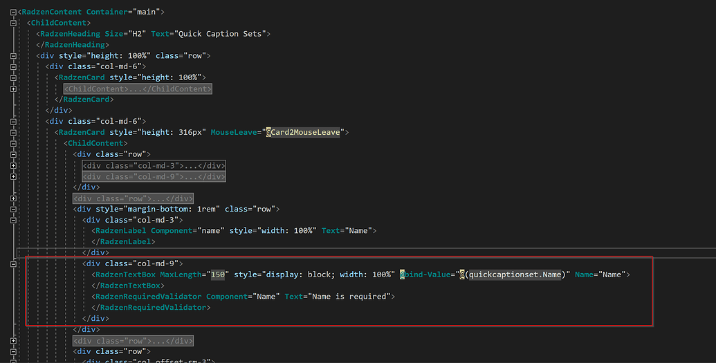 Required Validator not working for text box - Blazor Server - Radzen