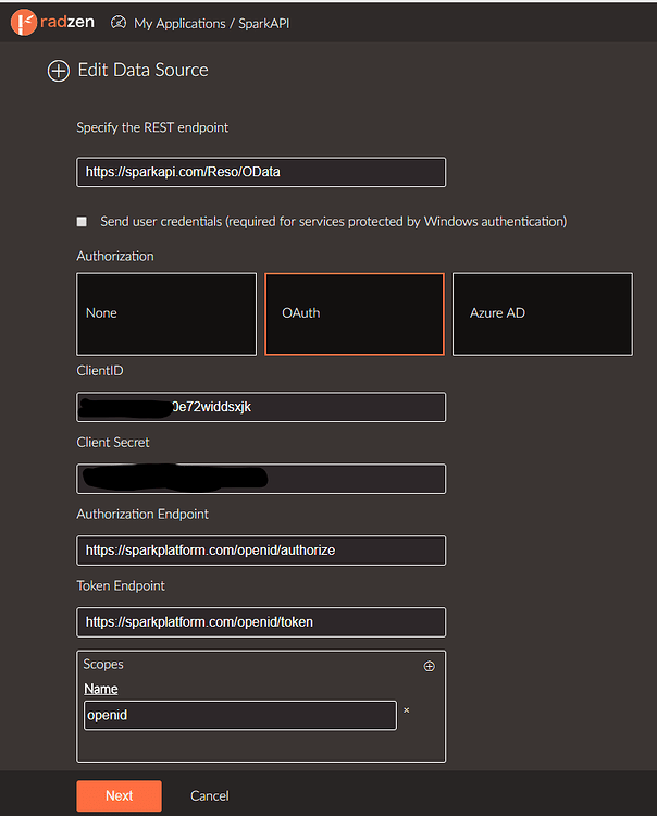 OAuth2.0 - Authorization code grant - Radzen