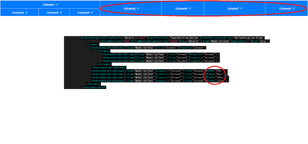 Column width cannot be set in DataGrid Composite Columns - Radzen.Blazor Components - Radzen