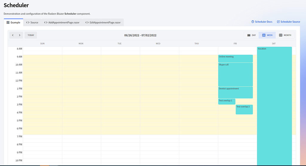 Scheduler Day/Week Appointments Viewed as Overlapping when Not - Radzen ...