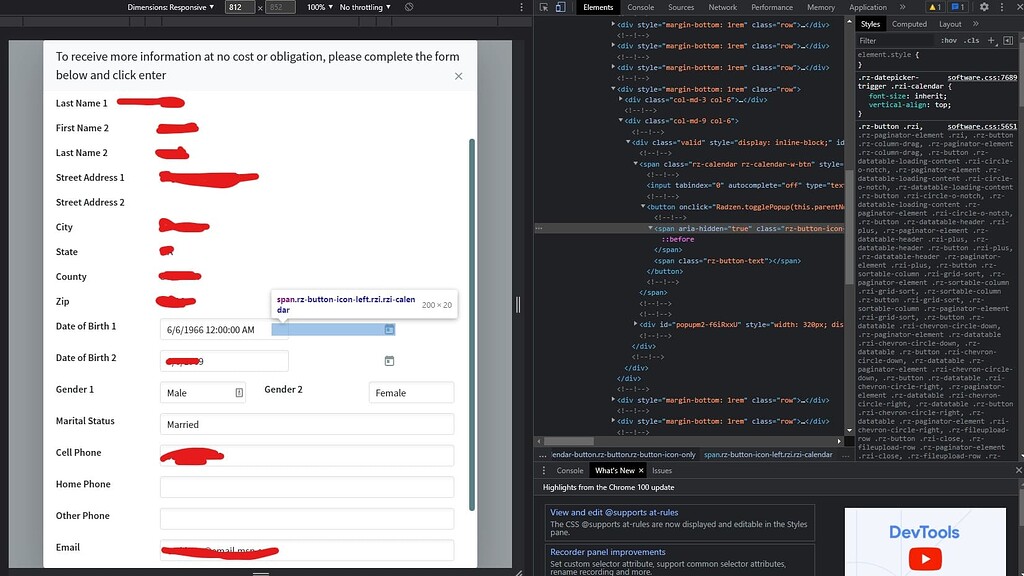 DatePicker calendar icon outside of column - Radzen.Blazor Components - Radzen