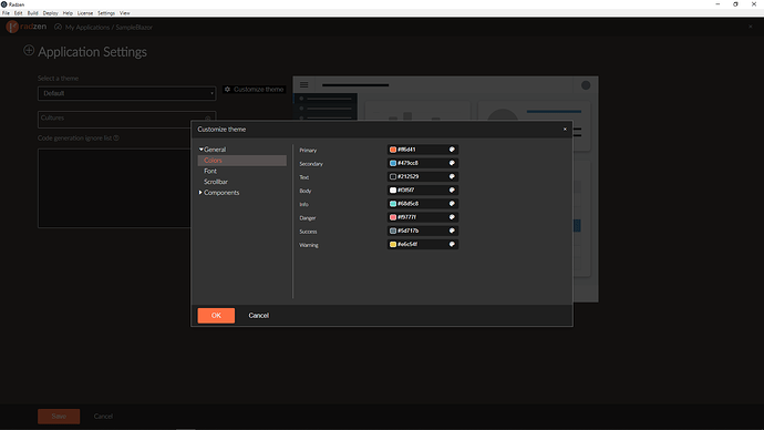 Change default colors - Blazor Server - Radzen