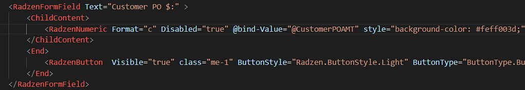 Background color of ChildElement End - Radzen Blazor Studio - Radzen