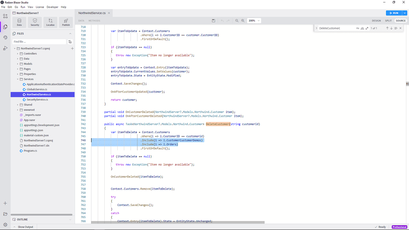 Disable Cascading delete not working - Radzen Blazor Studio - Radzen