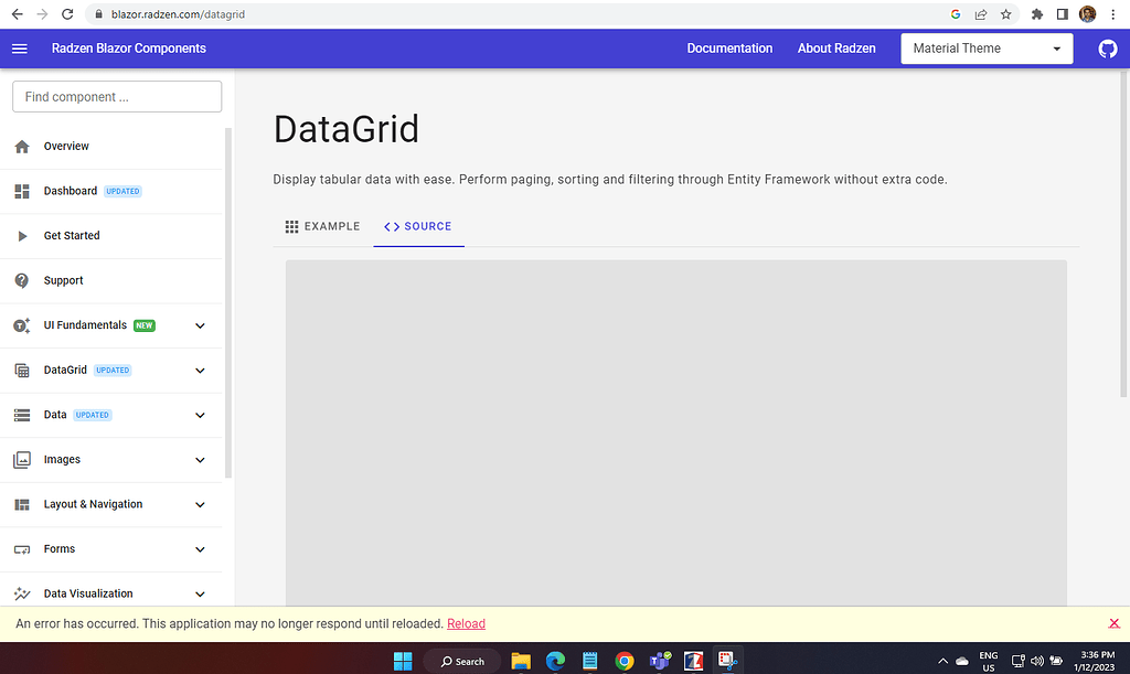 Radzen Demo Source Code not available - Radzen.Blazor Components - Radzen