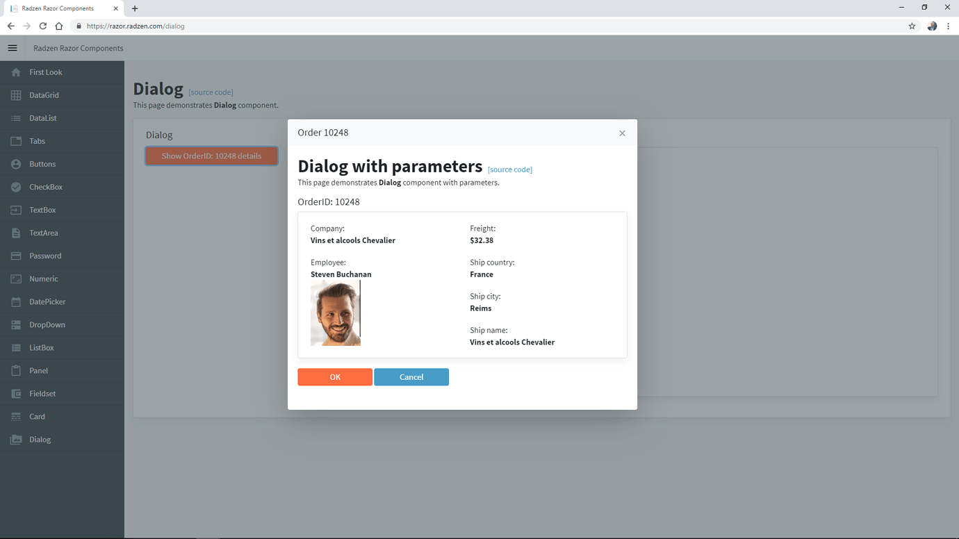 Razor Net Core Highlight Selected Row Blazor Server Radzen