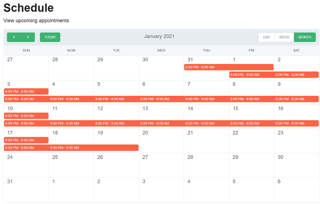 Radzen Scheduler - Formatting for Consecutive Two-Day Appointments ...