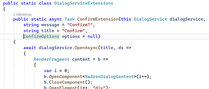 Page Dialog with Confirm Buttons - Radzen.Blazor Components - Radzen Page Dialog with Confirm Buttons - Radzen.Blazor Components - Radzen