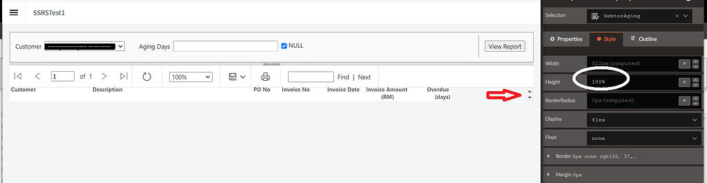 SSRSViewer height auto adjust - Angular - Radzen
