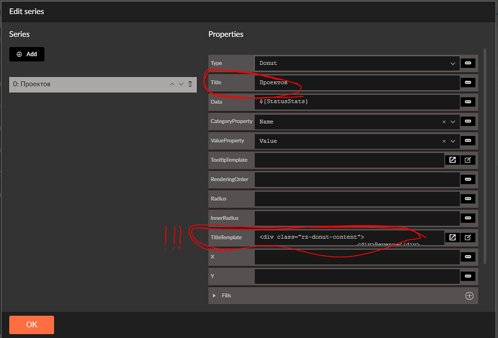 Donut chart - both title showed - Radzen.Blazor Components - Radzen
