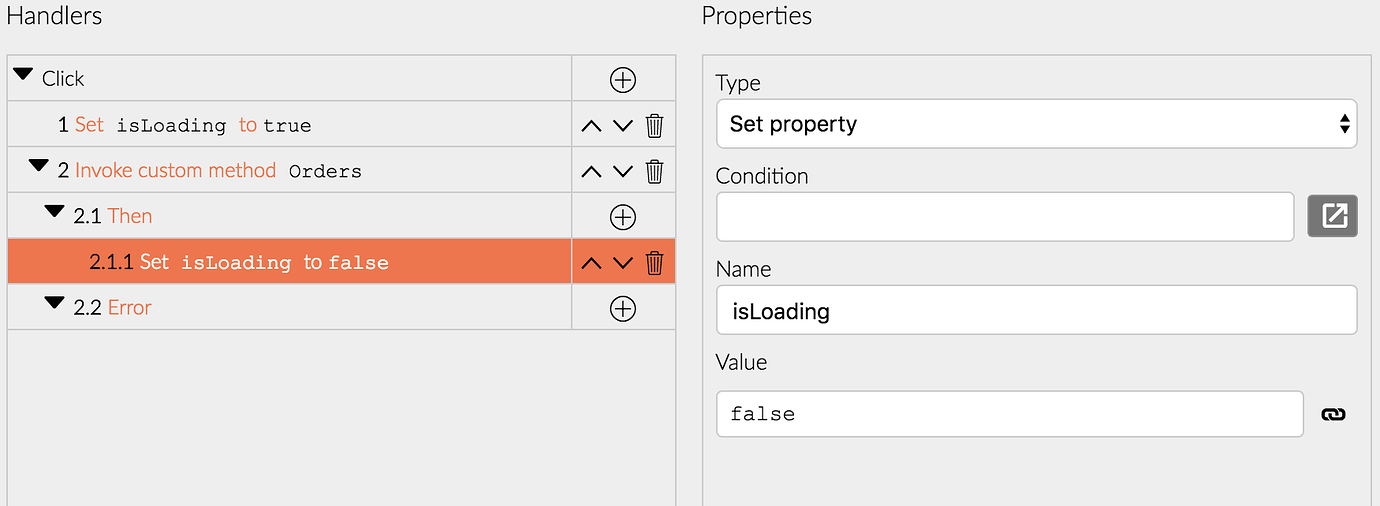 Show spinner when load or save with custom method - Angular - Radzen