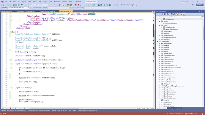 How to properly use Custom Filtering by ID in DataGrid - Radzen.Blazor ...