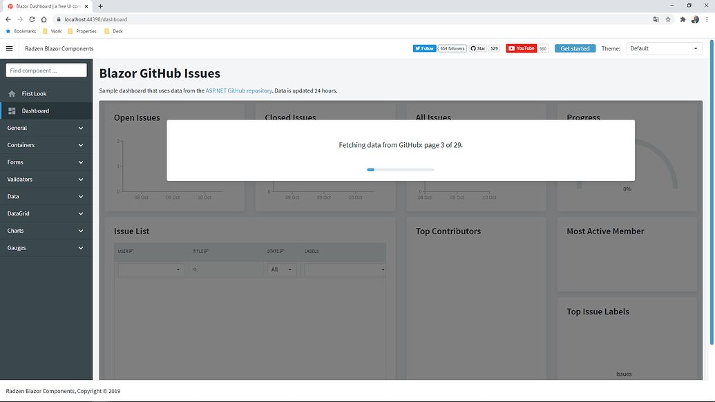 RadzenGrid busy overlay - Radzen.Blazor Components - Radzen