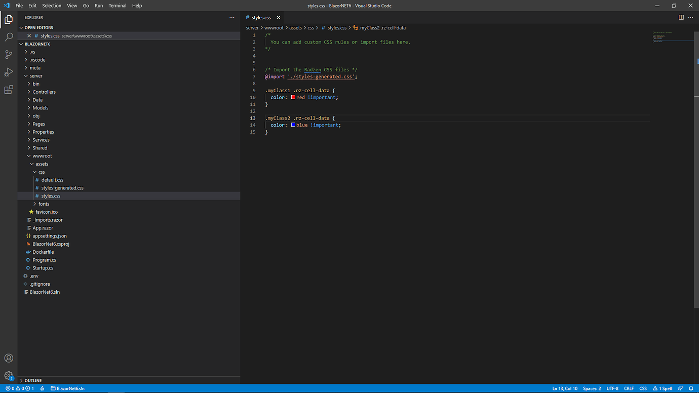 Change row color and background color - Radzen Studio (Blazor Server ...