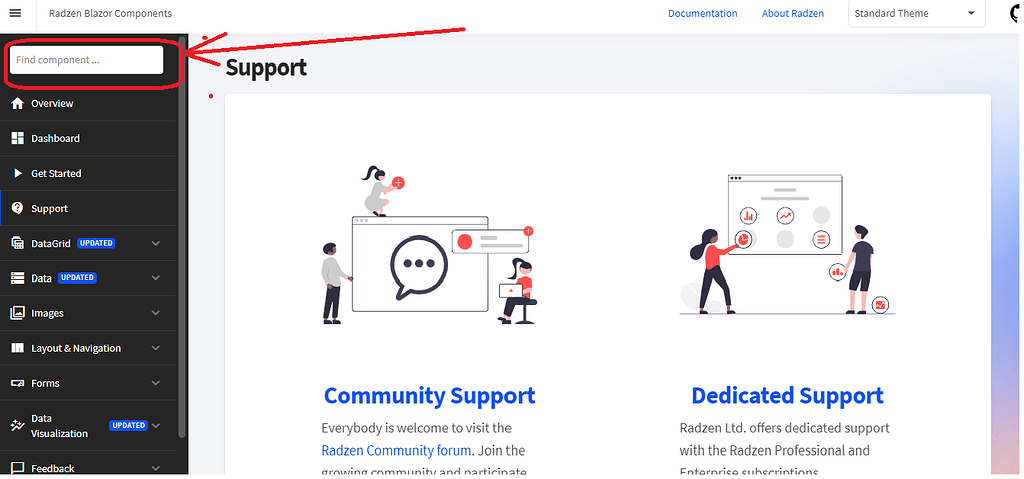RadzenSidebar fixed textbox search in the top - Radzen.Blazor ...