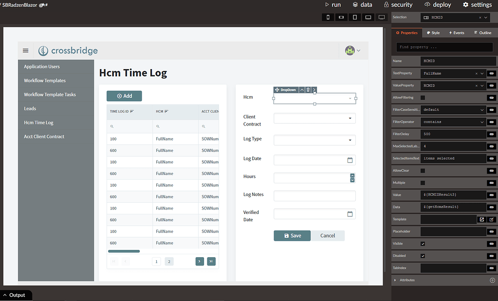 Drop down value not saving into database - Blazor Server - Radzen