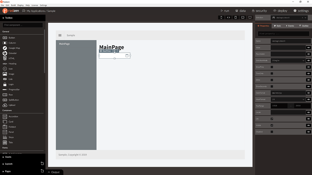 DatePicker Hour Format - Blazor Server - Radzen