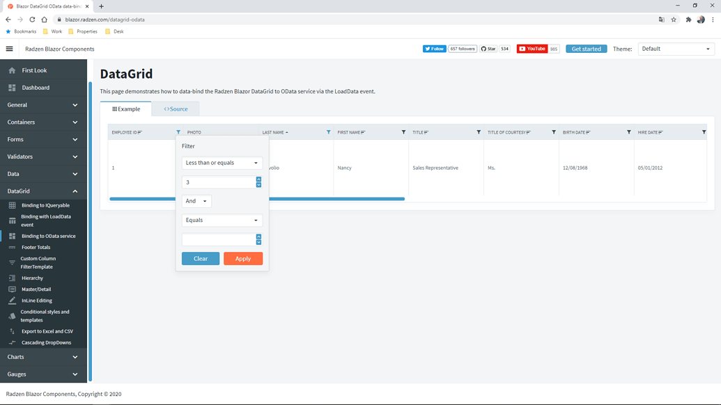 Radzen.Blazor Datagrid advance filter doesn't work with OData service ... Radzen.Blazor Datagrid advance filter doesn't work with OData service ...