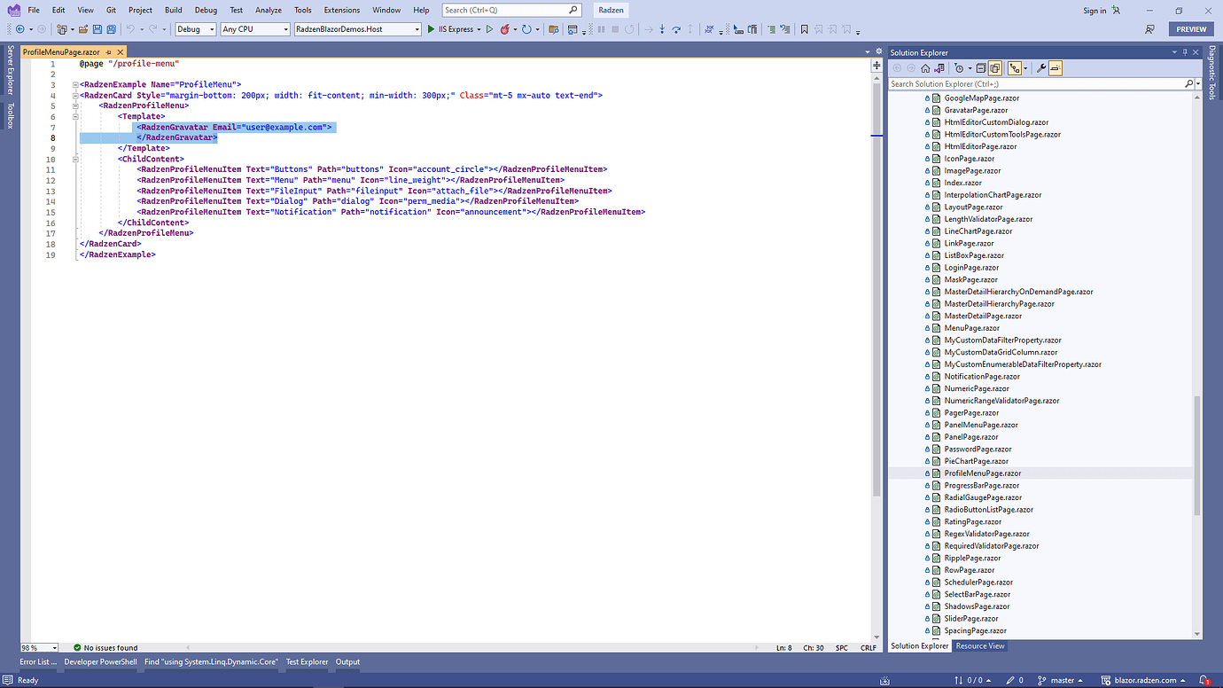 Change avatar icon or image in RadzenProfileMenu - Radzen.Blazor ...