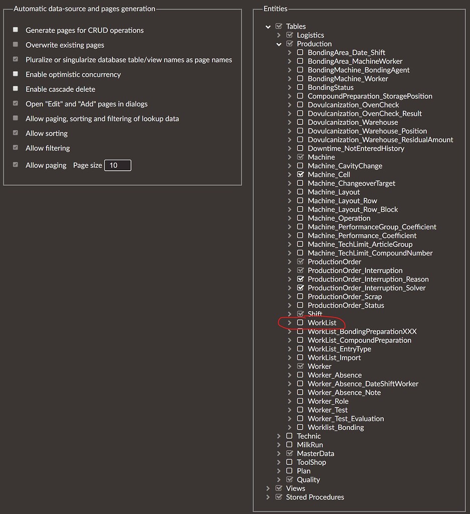 Radzen - Code generation - Data - Dissapearing tables - Angular - Radzen