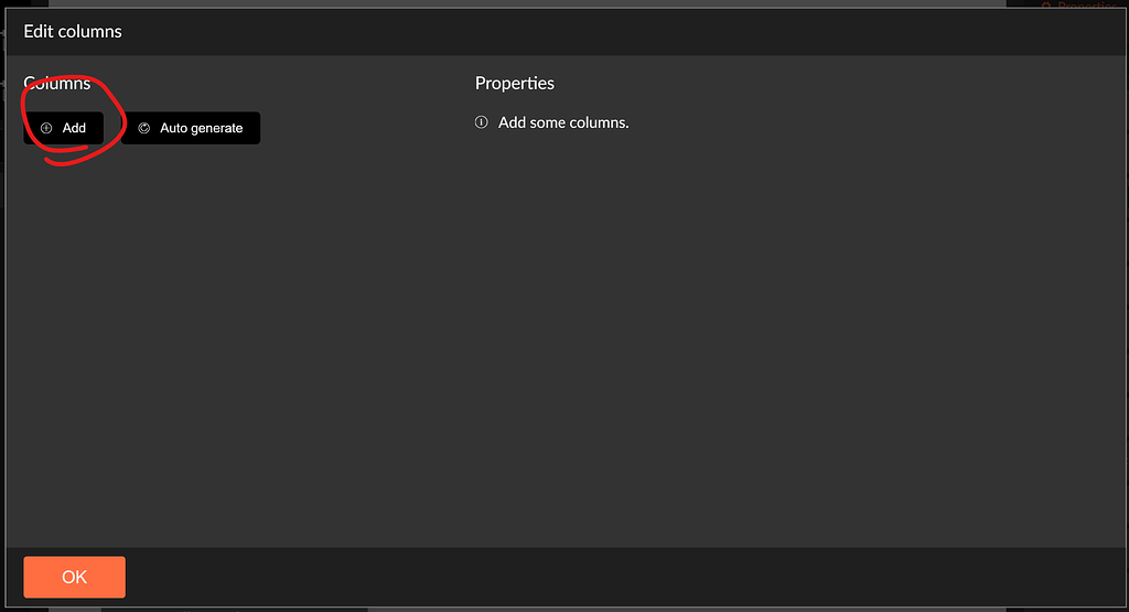 Add columns in DataGrid without data - Angular - Radzen
